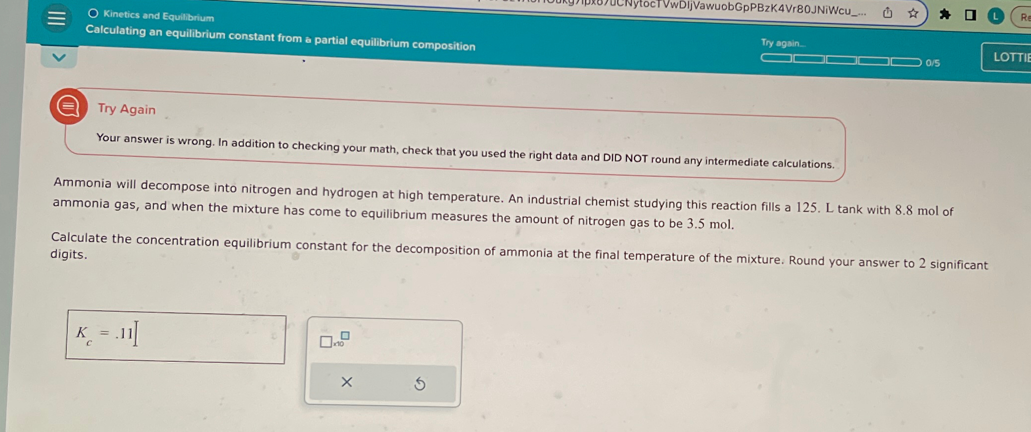 Solved Kinetics and EquilibriumCalculating an equilibrium | Chegg.com