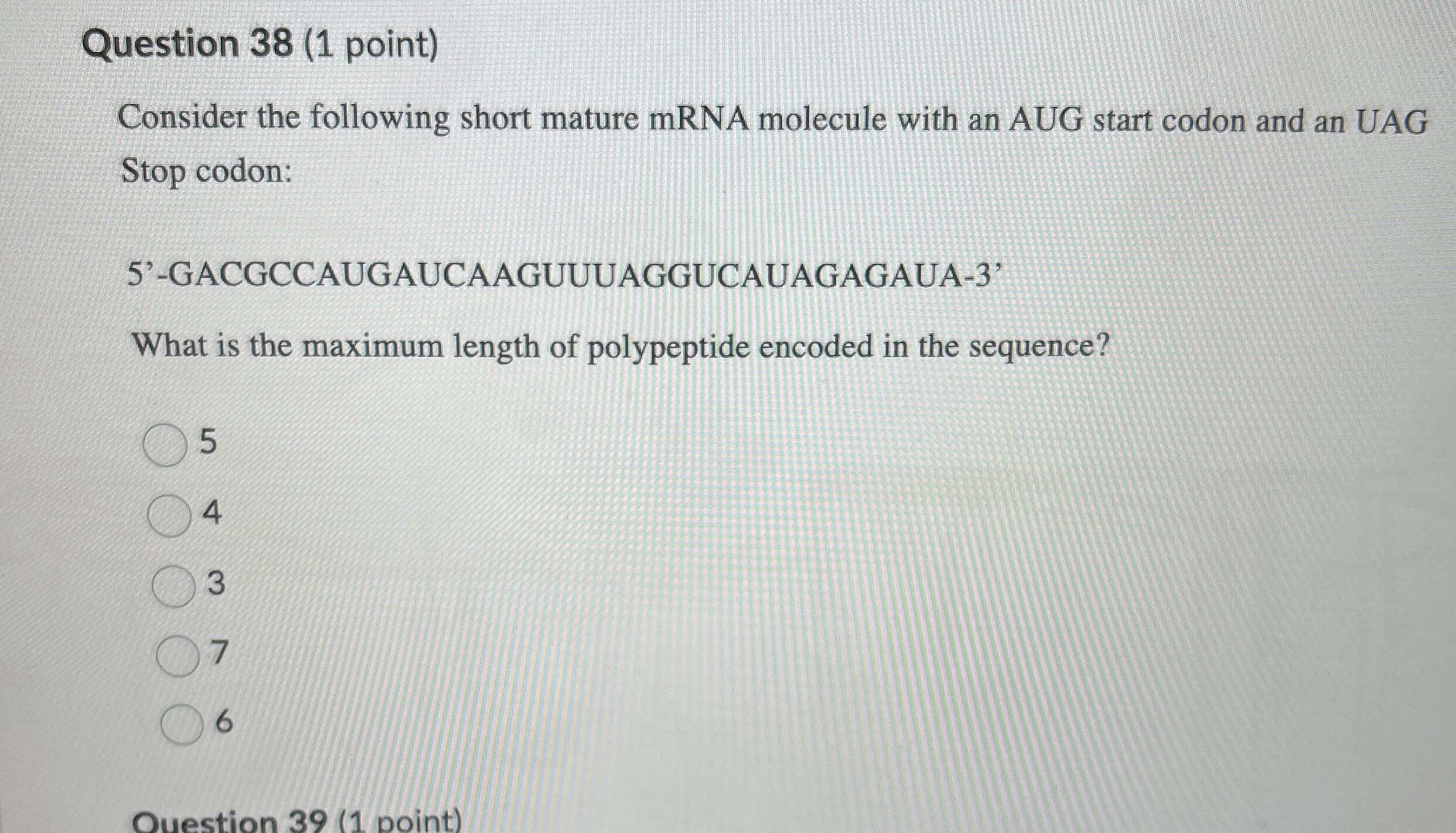 Solved Question 38 (1 ﻿point)Consider the following short | Chegg.com