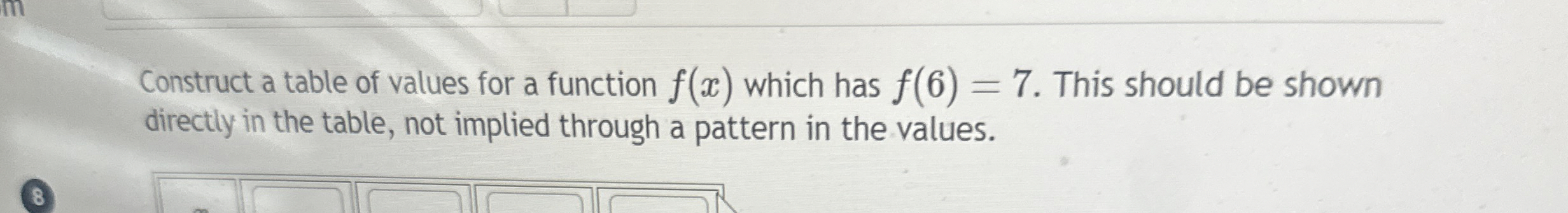 Solved Construct a table of values for a function f(x) | Chegg.com