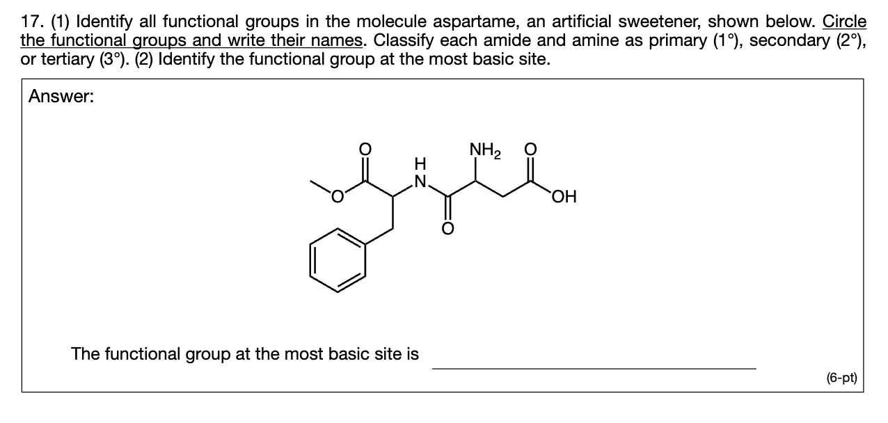 Solved (1) ﻿Identify all functional groups in the molecule | Chegg.com