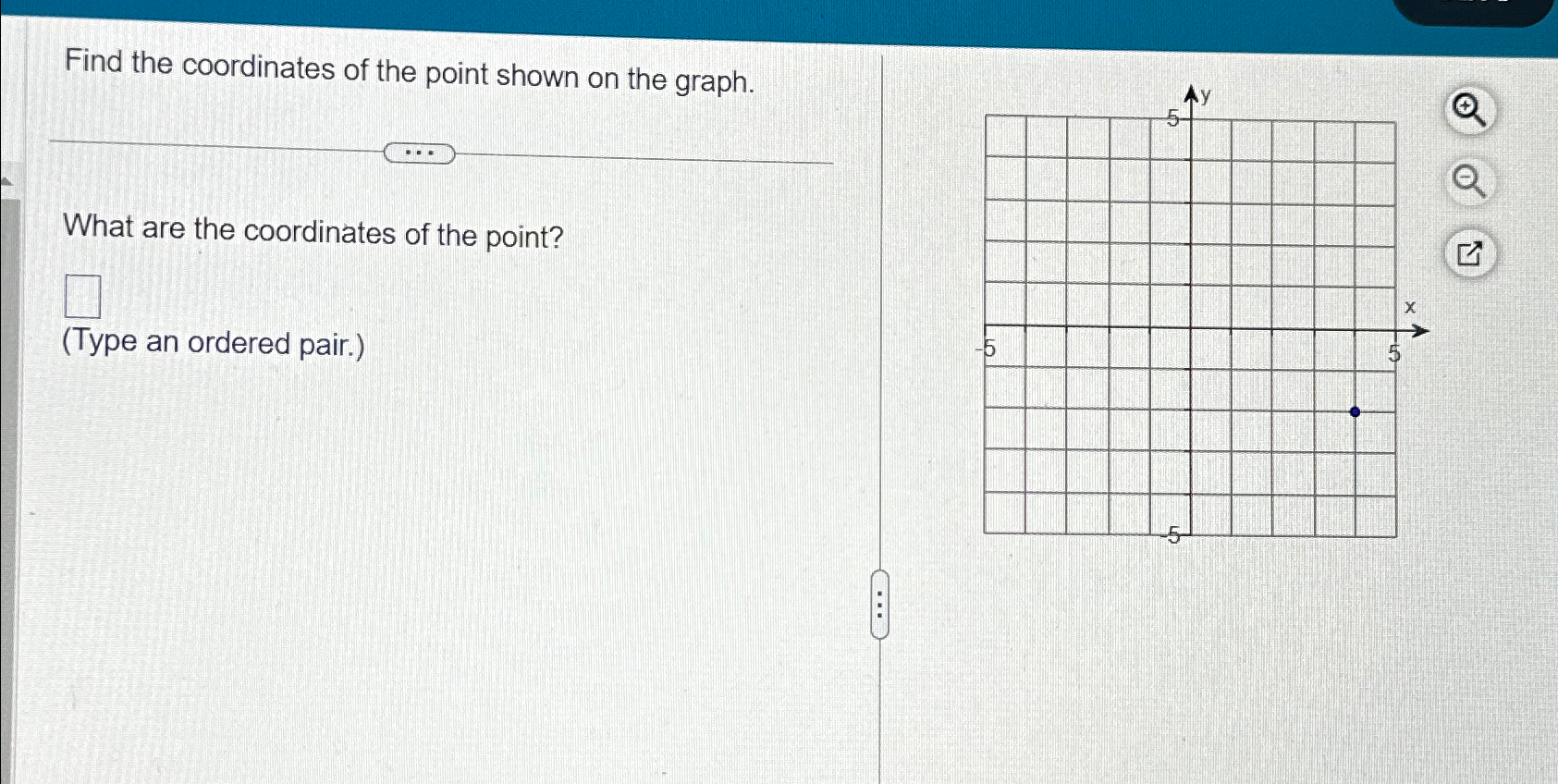 Solved Find the coordinates of the point shown on the | Chegg.com