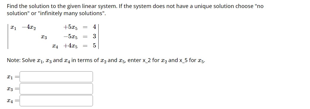 Solved Find the solution to the given linear system. If the | Chegg.com