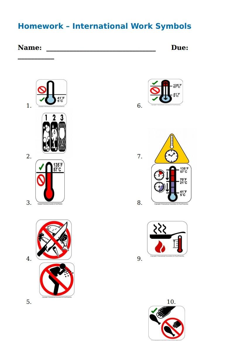 Solved Homework - International Work Symbols Name: Due: | Chegg.com