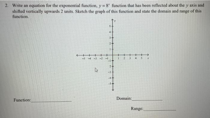 Solved Write an equation for the exponential function, y = | Chegg.com