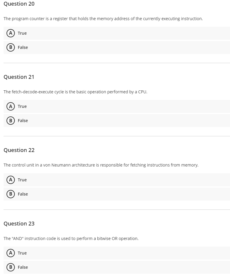 Solved Question 20The program counter is a register that | Chegg.com