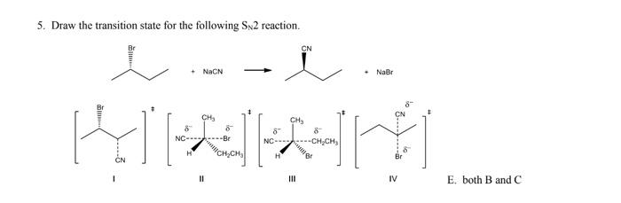 Solved 5. Draw the transition state for the following Sw2 | Chegg.com