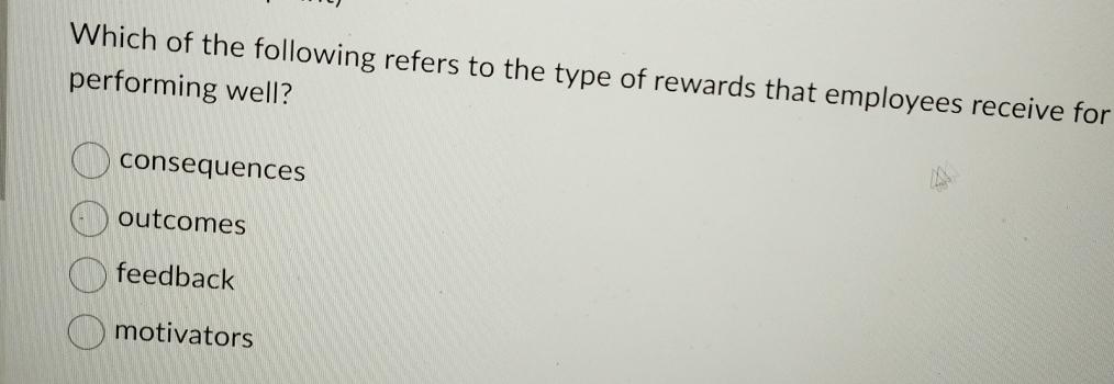 Solved Which of the following refers to the type of rewards | Chegg.com
