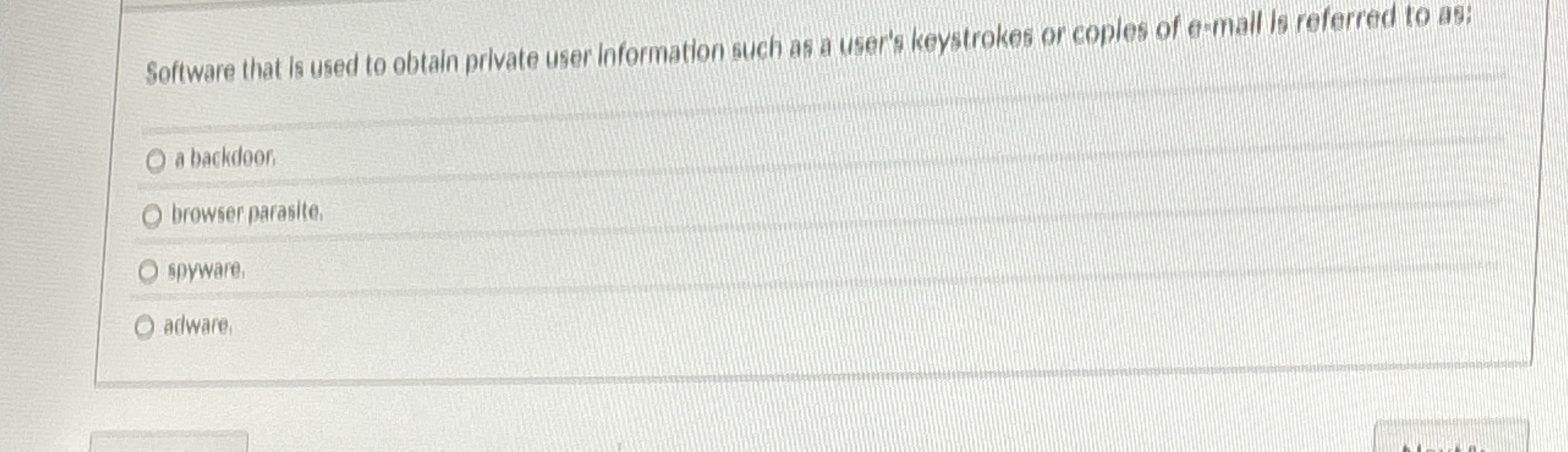 Software that is used to obtain private user | Chegg.com