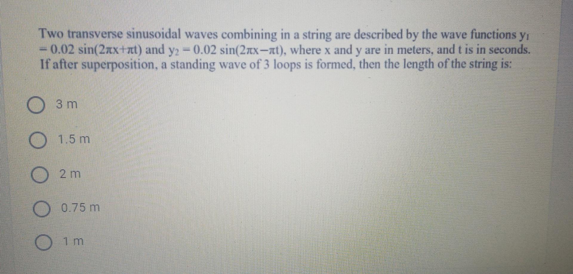 Solved Two transverse sinusoidal waves combining in a string | Chegg.com