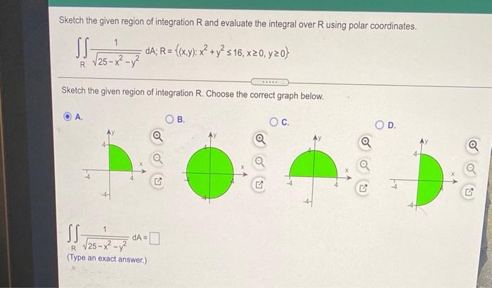 Solved Sketch the given region of integration R and evaluate | Chegg.com