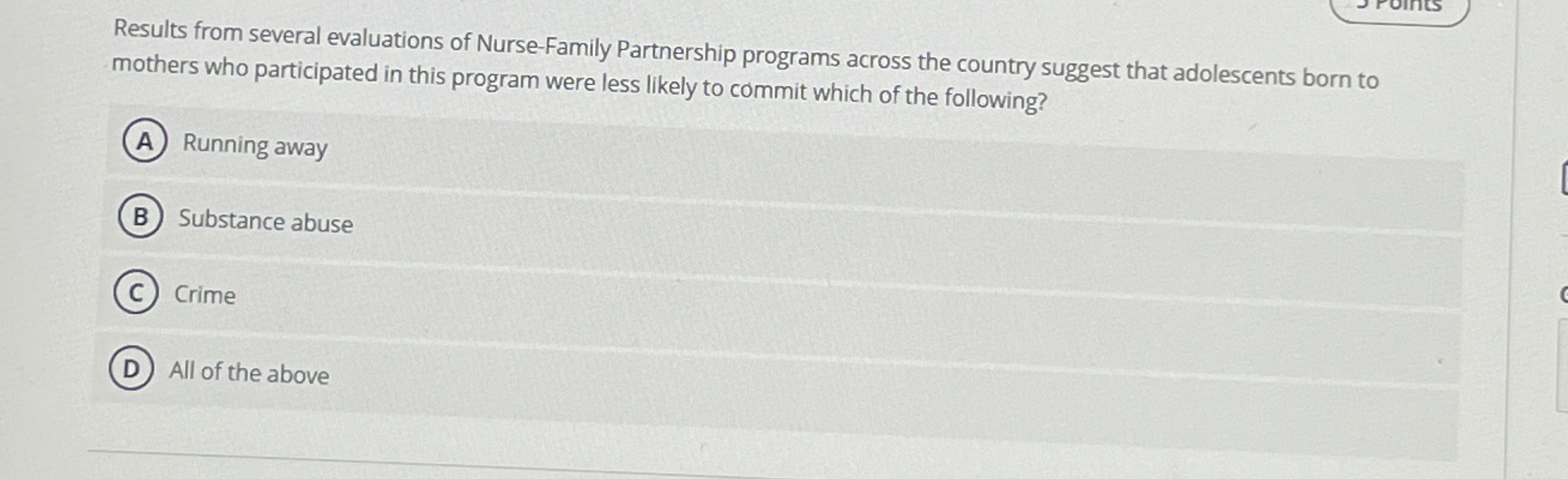 Solved Results from several evaluations of Nurse-Family | Chegg.com