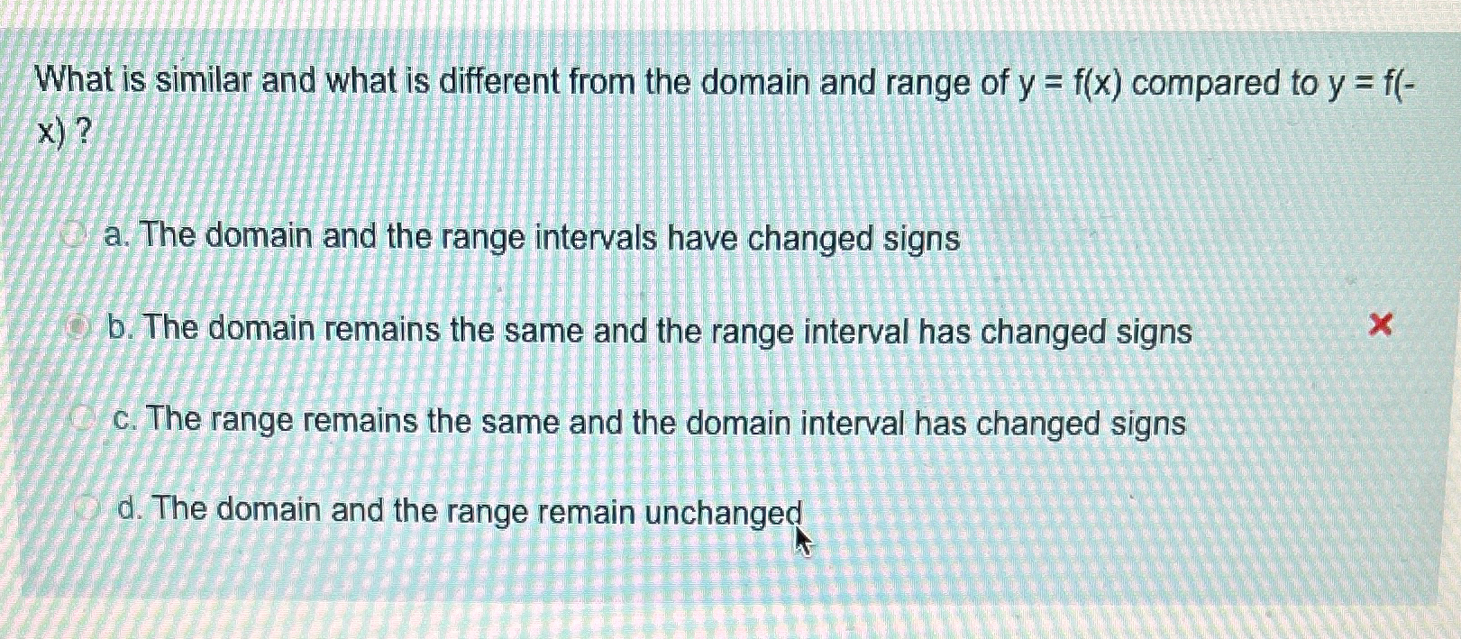 Solved What is similar and what is different from the domain | Chegg.com