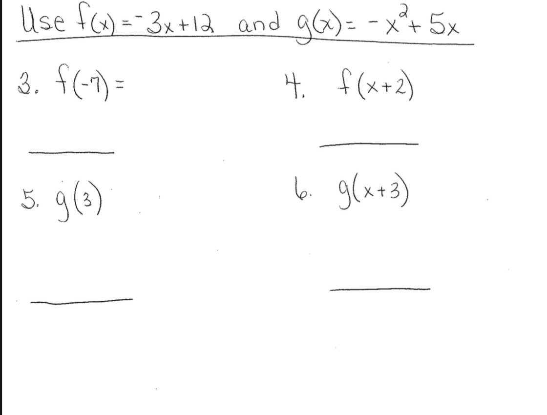 Solved Use f(x)=-3x+12 ﻿and | Chegg.com