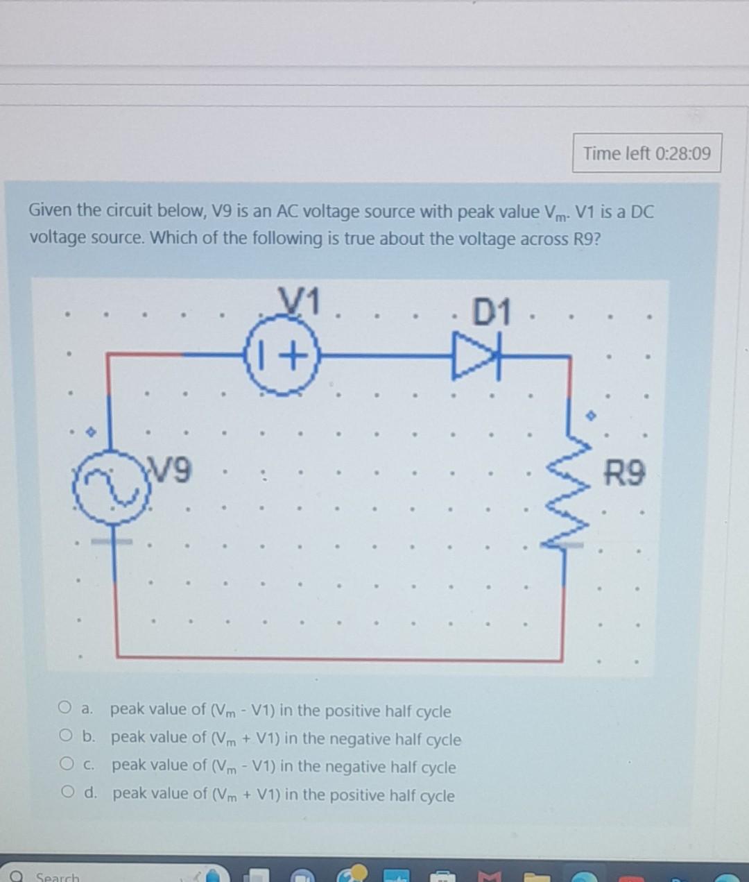 Solved Given the circuit below, V9 is an AC voltage source | Chegg.com