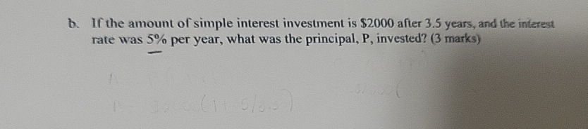 Solved b. ﻿If the amount of simple interest investment is | Chegg.com