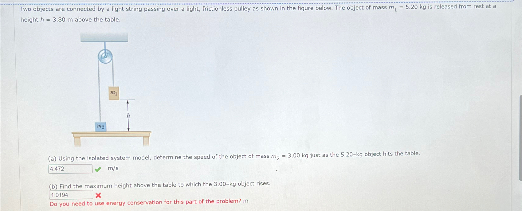 Solved Two objects are connected by a light string passing | Chegg.com
