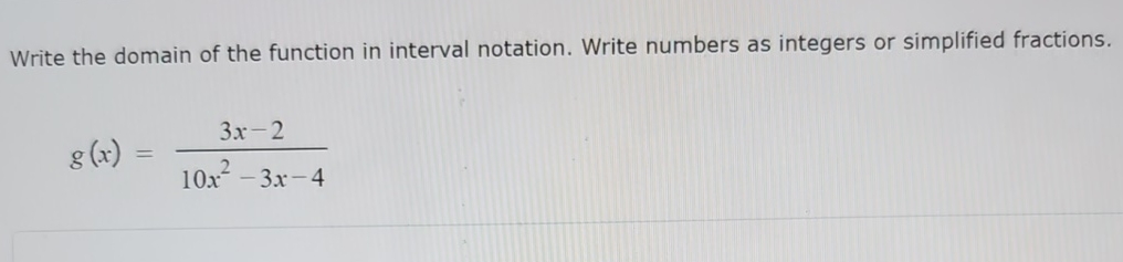 Solved Write the domain of the function in interval | Chegg.com
