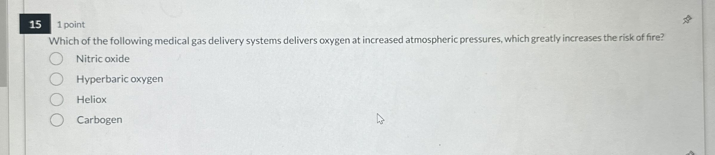 Solved 151 ﻿pointWhich of the following medical gas delivery | Chegg.com