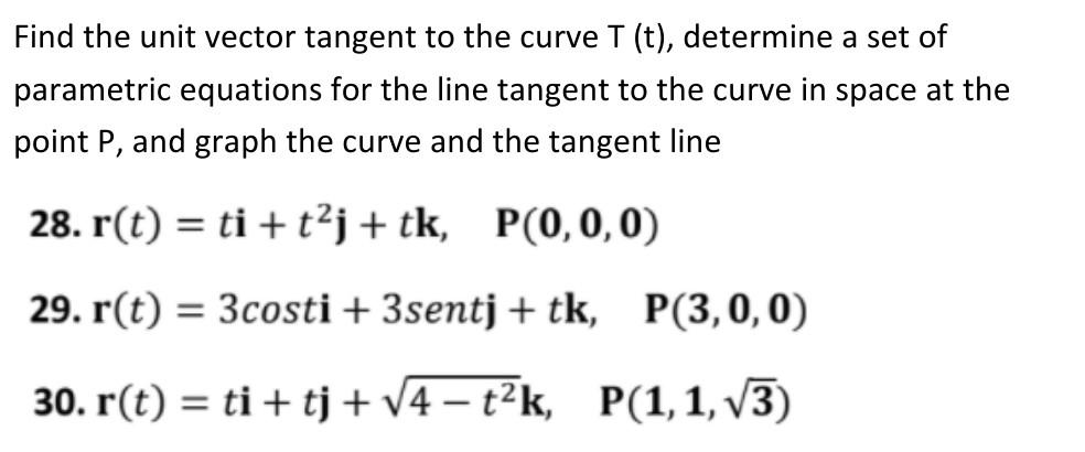 Solved Find the unit vector tangent to the curve T (t), | Chegg.com