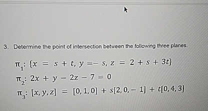 Solved Determine the point of intersection between the | Chegg.com