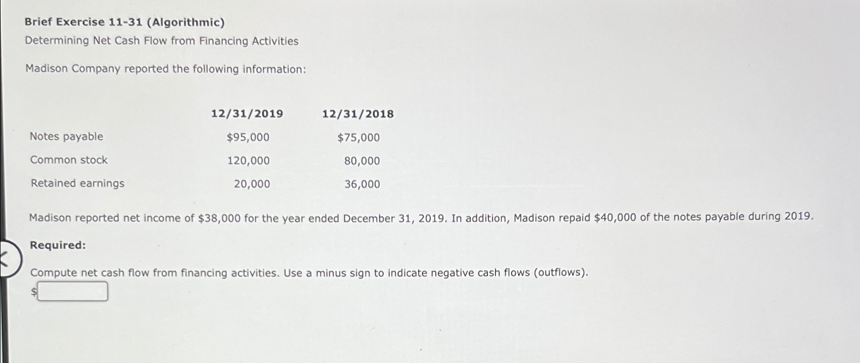 Solved Brief Exercise 11-31 (Algorithmic)Determining Net | Chegg.com