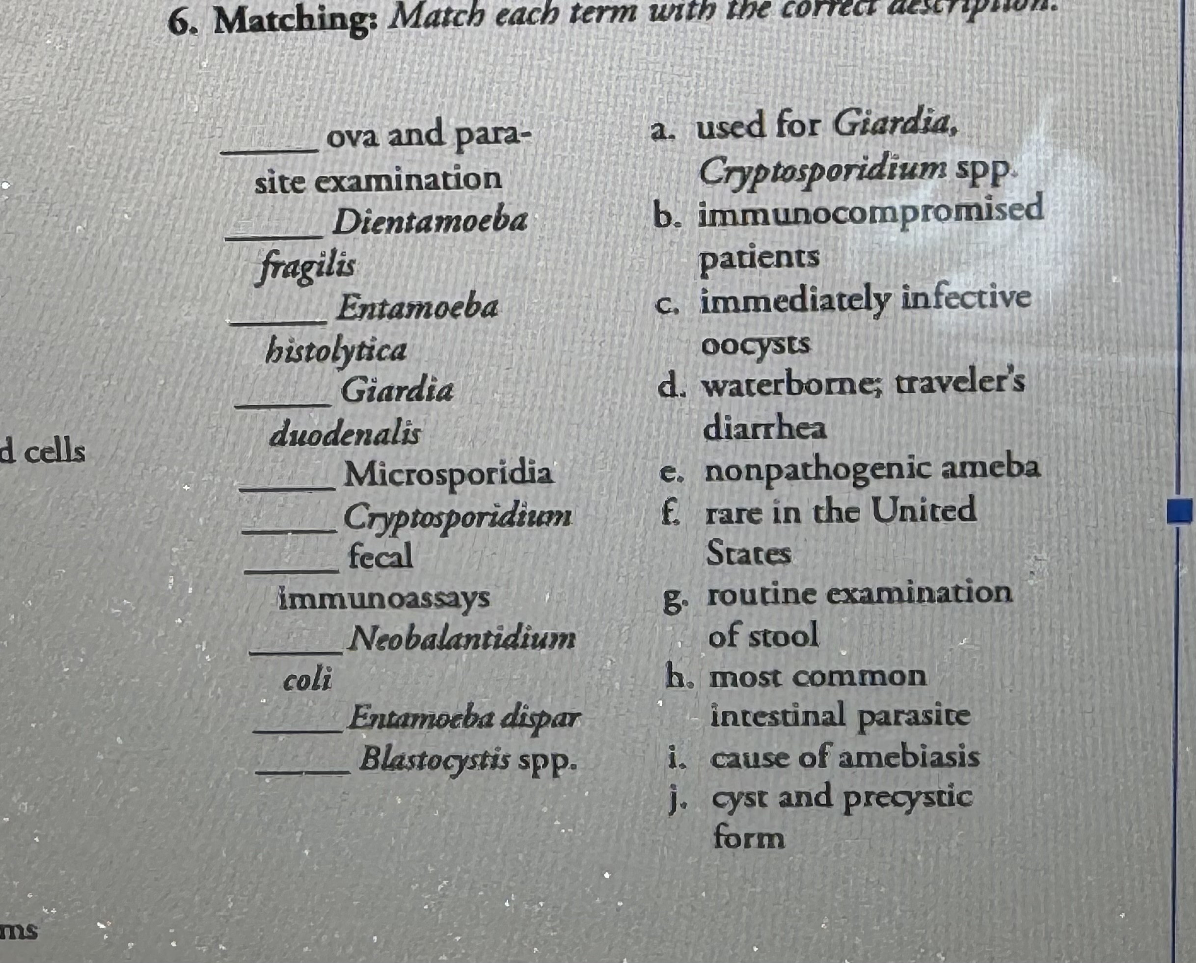 Solved Matching: Match each term with the correct | Chegg.com