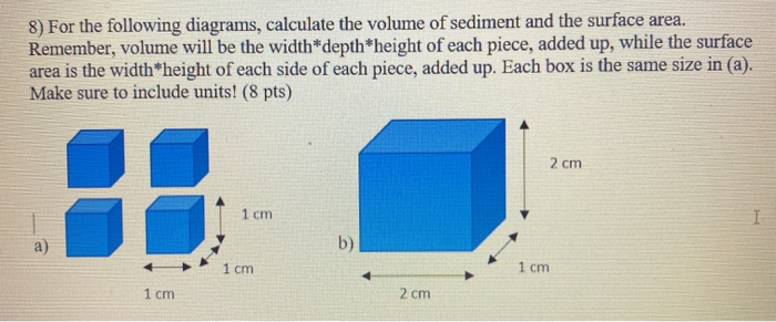 Solved 8) For the following diagrams, calculate the volume | Chegg.com