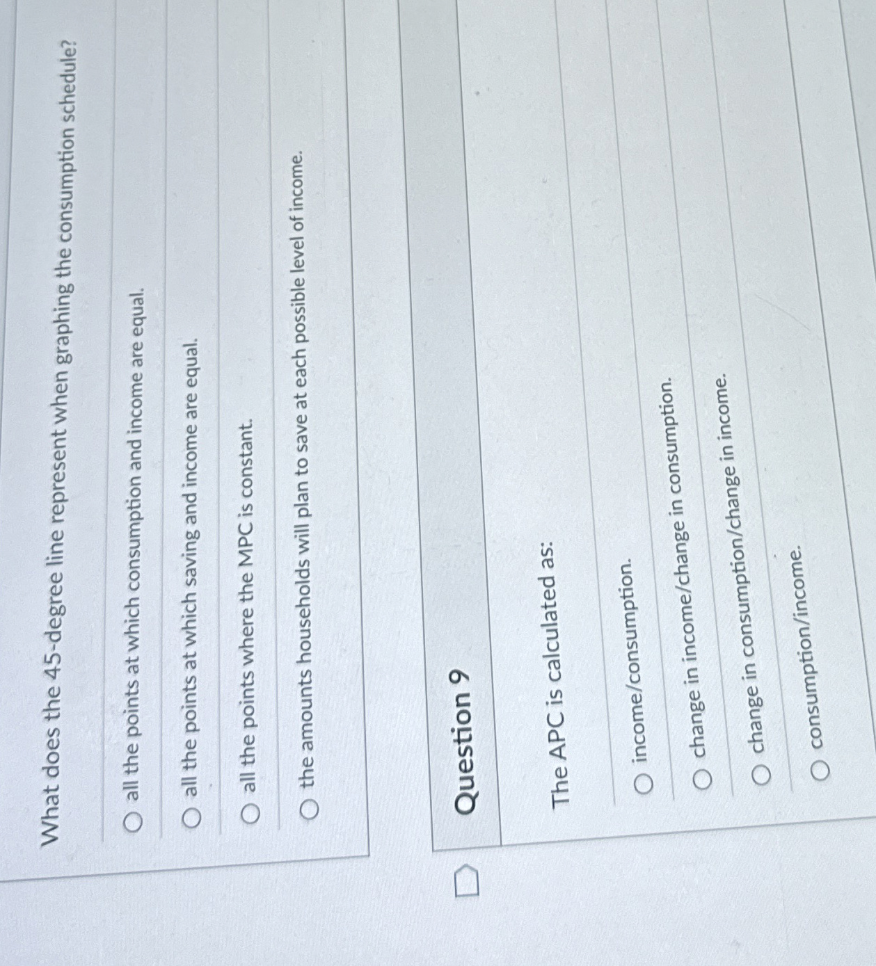 What does the 45 -degree line represent when graphing | Chegg.com