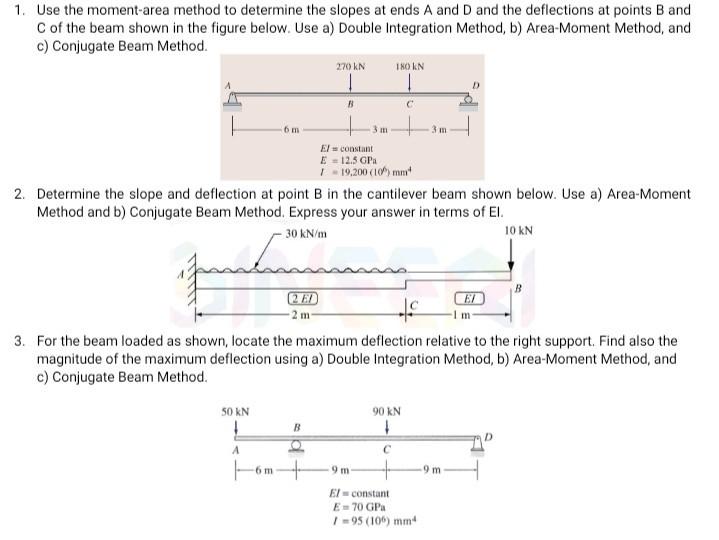 Solved 1. Use the moment-area method to determine the slopes | Chegg.com Solved 1. Use the moment-area method to determine the slopes | Chegg.com