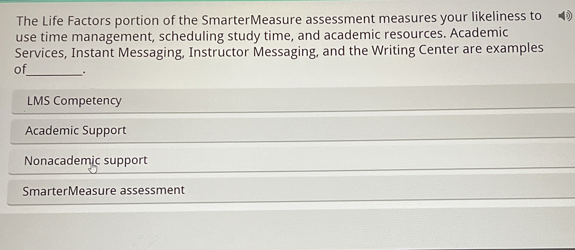 Solved The Life Factors portion of the SmarterMeasure | Chegg.com