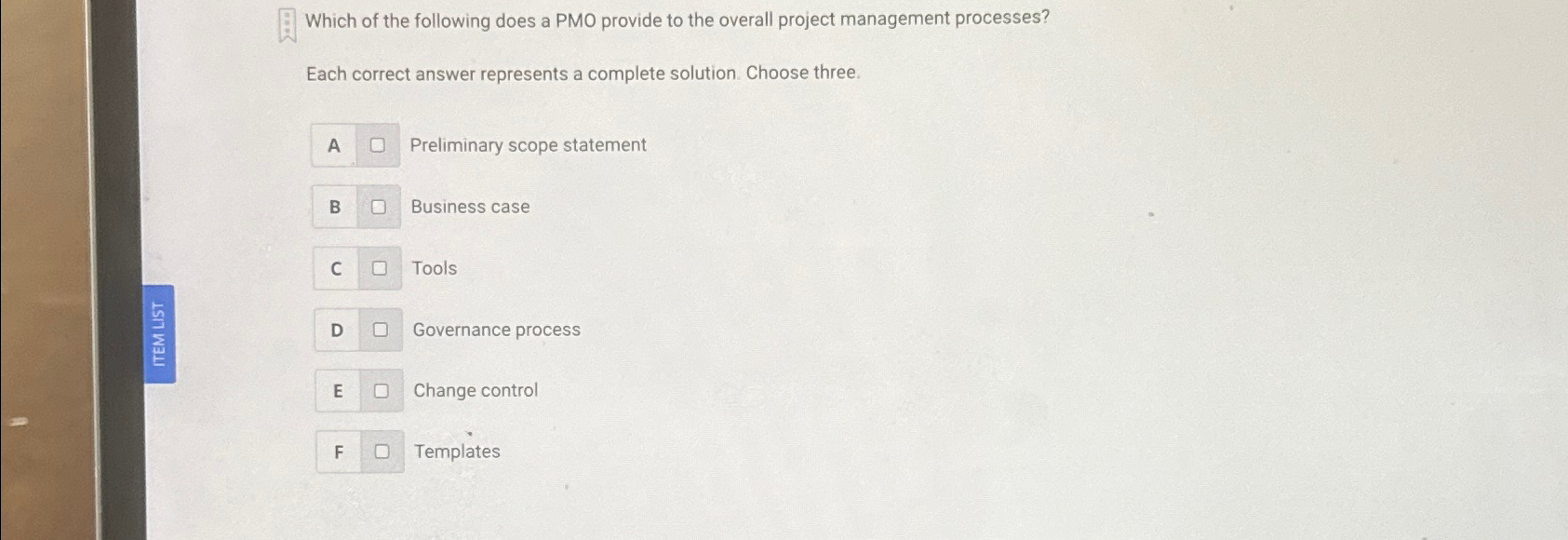 Solved Which of the following does a PMO provide to the | Chegg.com