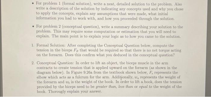Solved - For problem 1 (formal solution), write a neat, | Chegg.com