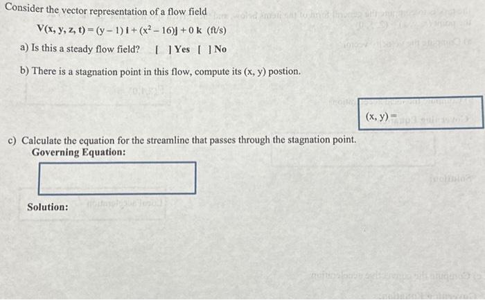 Solved Consider the vector representation of a flow field | Chegg.com