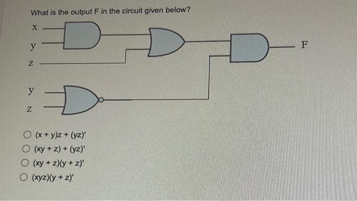 Solved What is the output F in the circuit given below? | Chegg.com