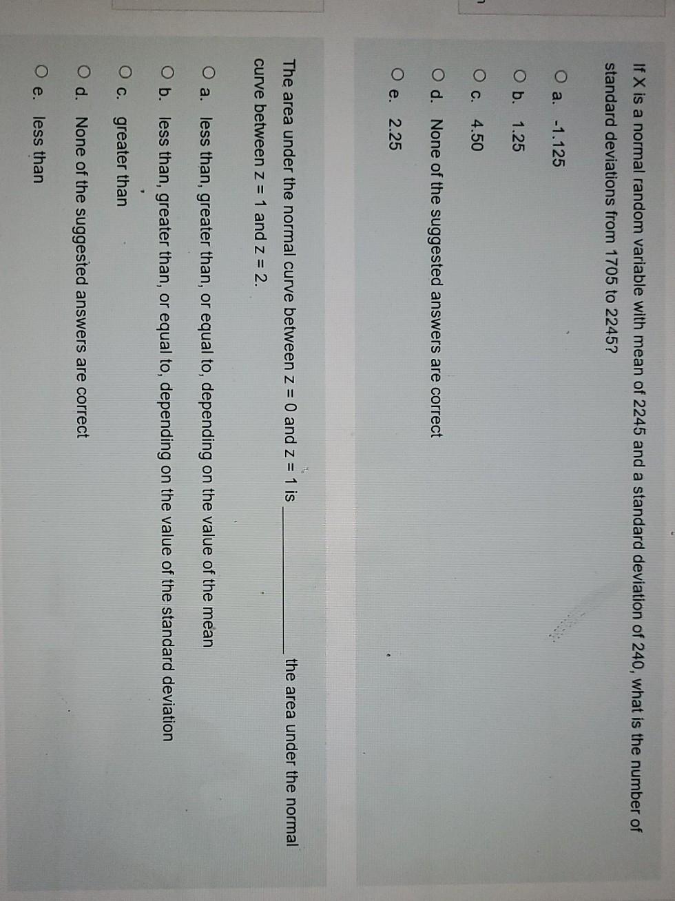Solved If X is a normal random variable with mean of 2245 | Chegg.com