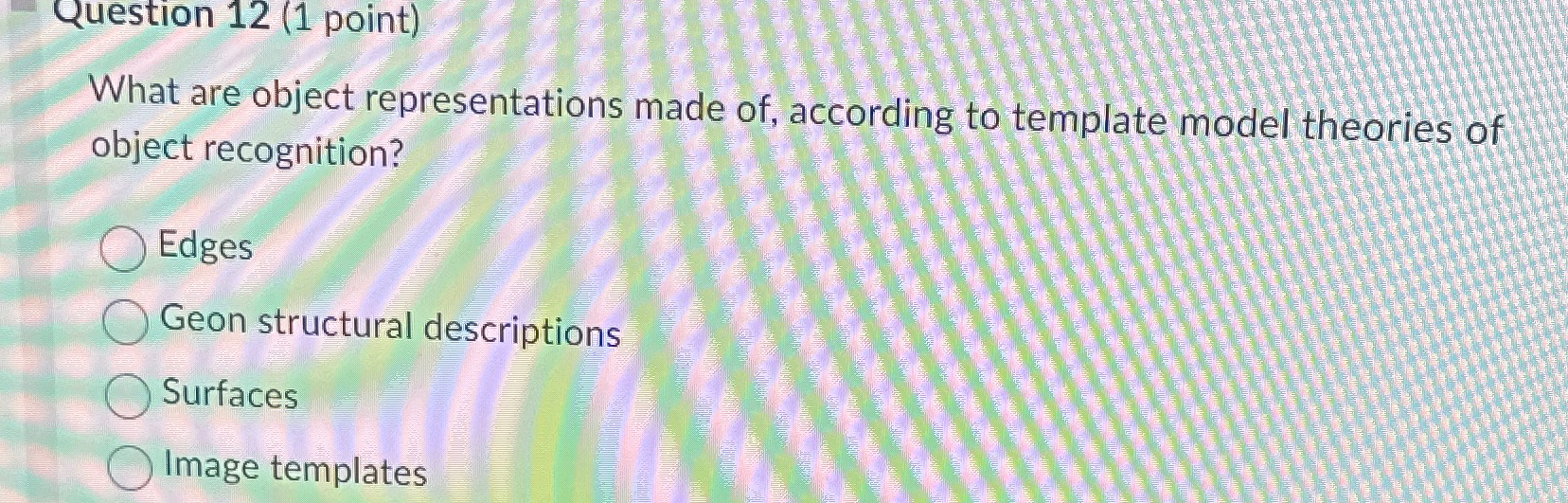Solved Question 12 (1 ﻿point)What are object representations | Chegg.com