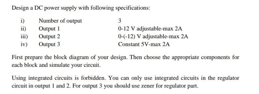 Solved can you draw the circuit and give components values | Chegg.com
