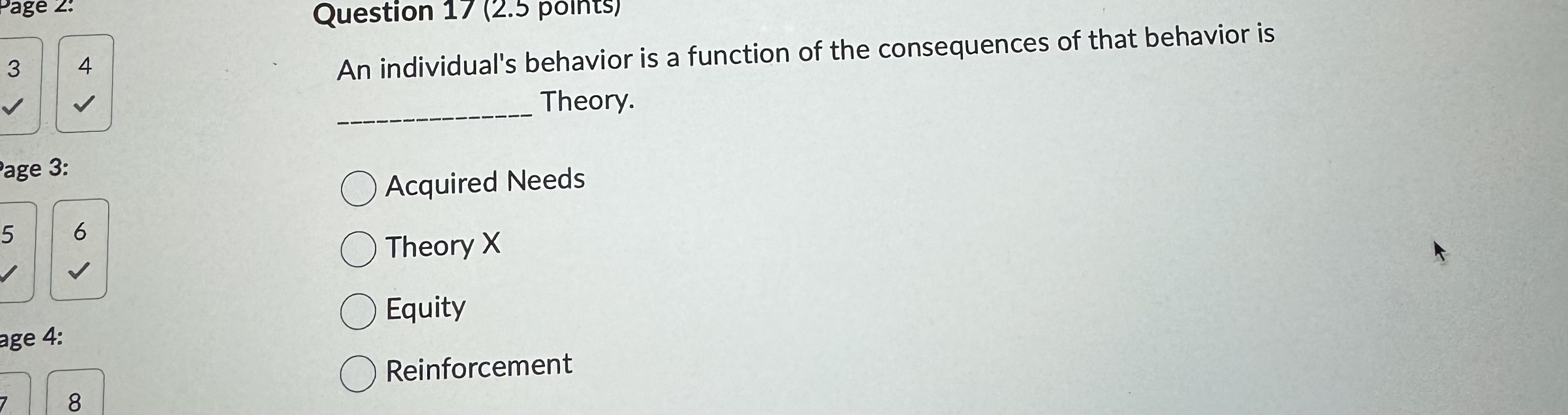 Solved An individual's behavior is a function of the | Chegg.com