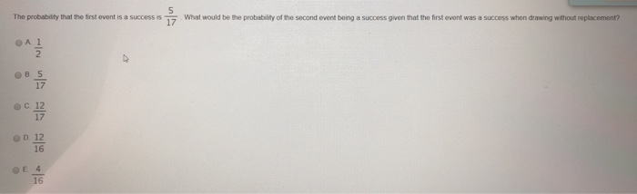 Solved The probability that the first event is a success | Chegg.com