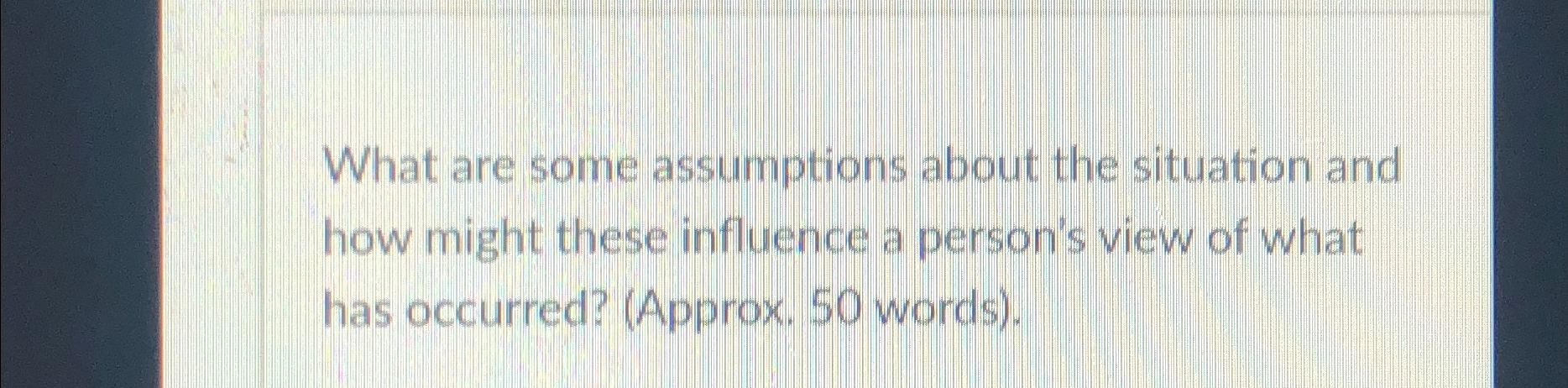 Solved What are some assumptions about the situation and how | Chegg.com