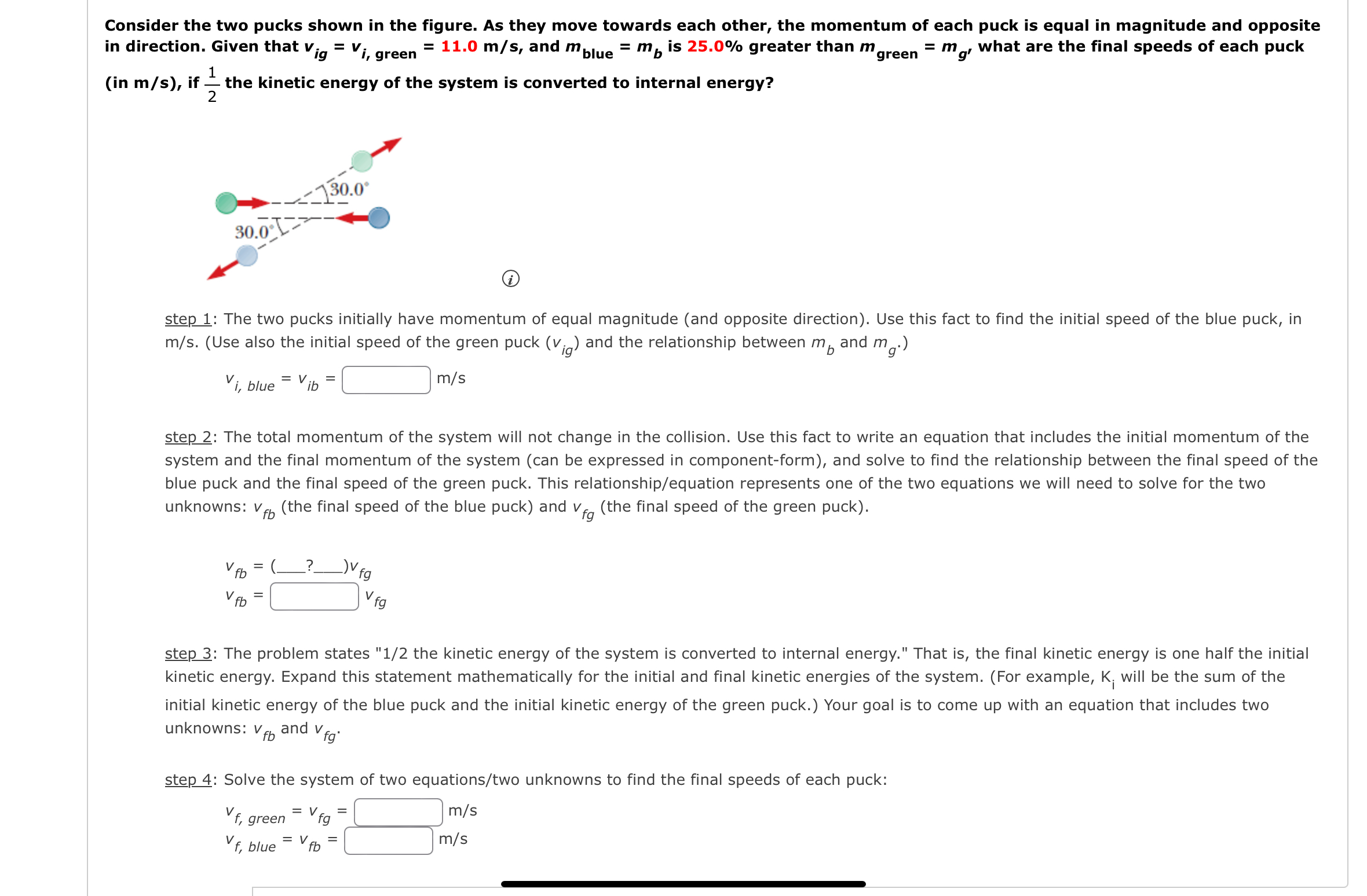Solved Consider the two pucks shown in the figure. As they | Chegg.com
