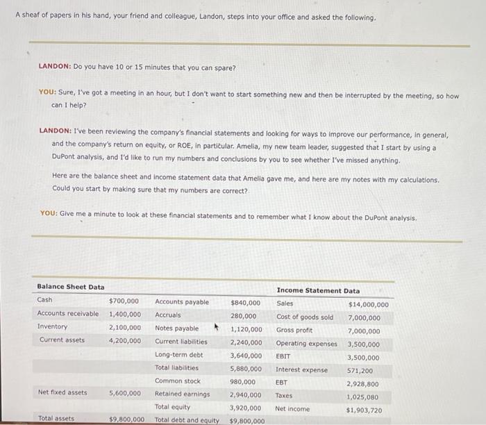 Solved A sheaf of papers in his hand, your friend and | Chegg.com