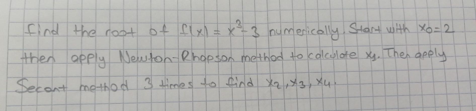 Solved find the root of f(x) = x² - 3 numerically, Start | Chegg.com
