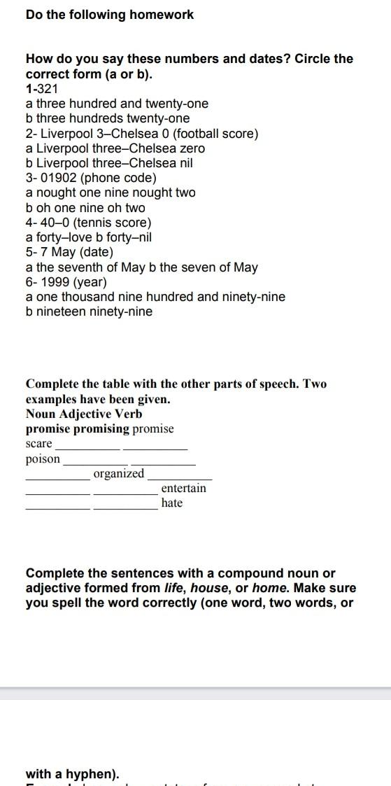 Solved Do the following homework How do you say these | Chegg.com