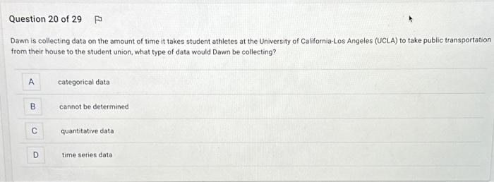 Solved Dawn is collecting data on the amount of time it | Chegg.com