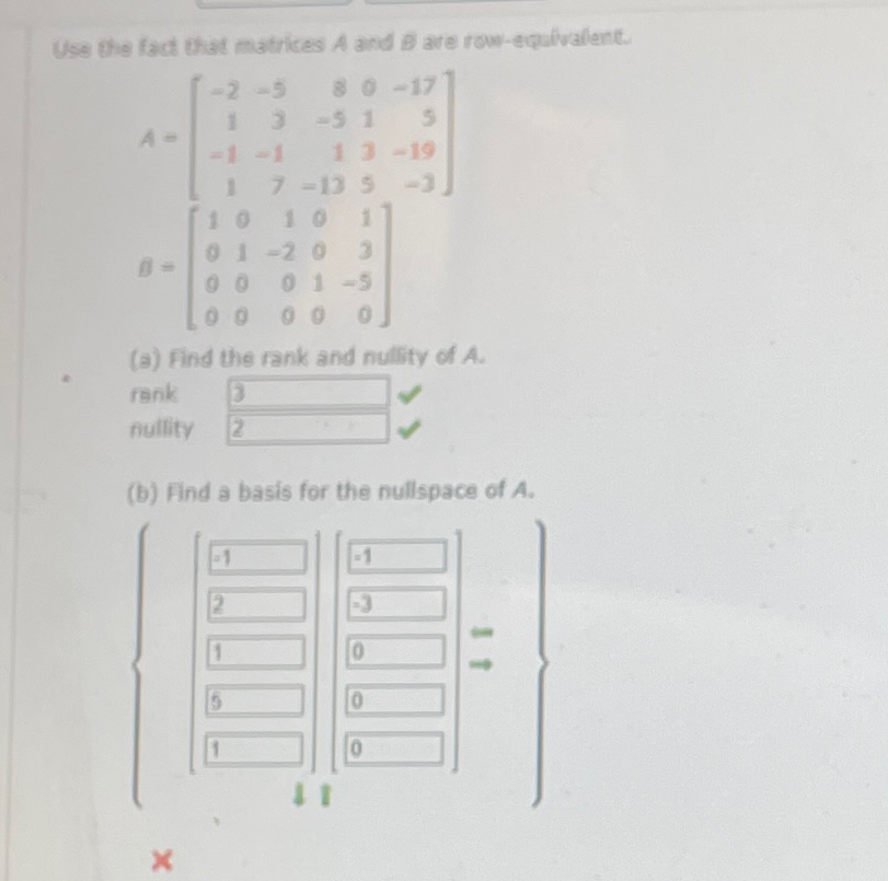 Solved Use foe fact that matrices A and B ﻿are | Chegg.com