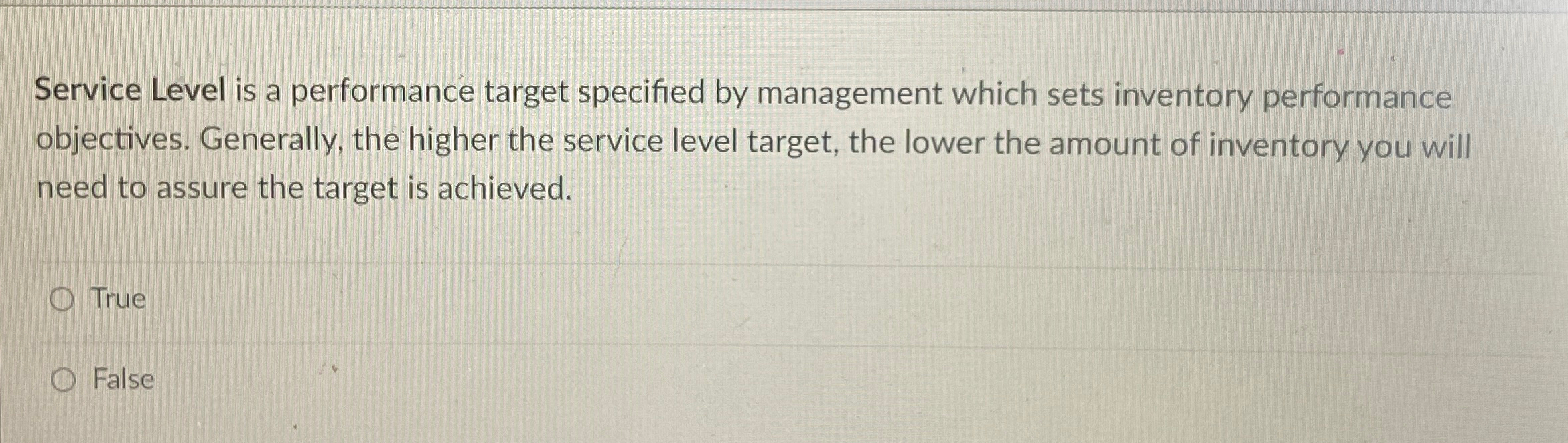 Solved Service Level is a performance target specified by | Chegg.com