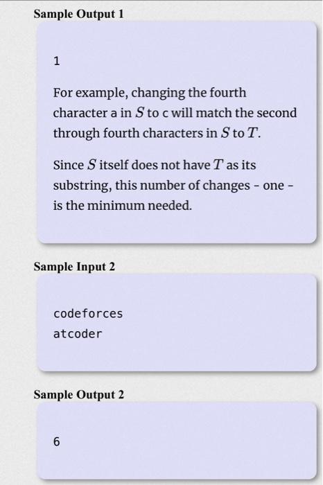 Solved Problem Statement Given are two strings S and T. Let | Chegg.com