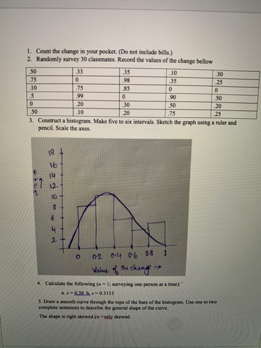 Solved 1. Count the change in your pocket. (Do not include | Chegg.com