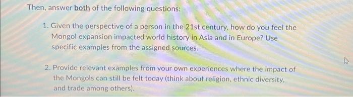 1. Given the perspective of a person in the 21st | Chegg.com